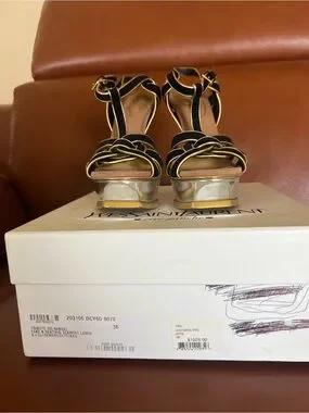 Yves Saint Laurent | Shoes | Yves Saint Laurent Black And Gold Platform ...